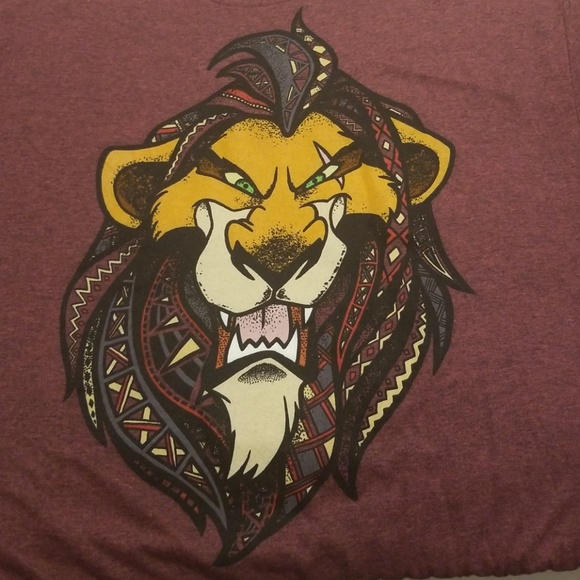 Disney | Shirts | Burgandy Lion King Scar Short Sleeve Shirt | Poshmark